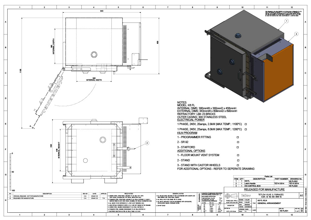 K6FL Small Kiln // Tetlow Kilns & Furnaces